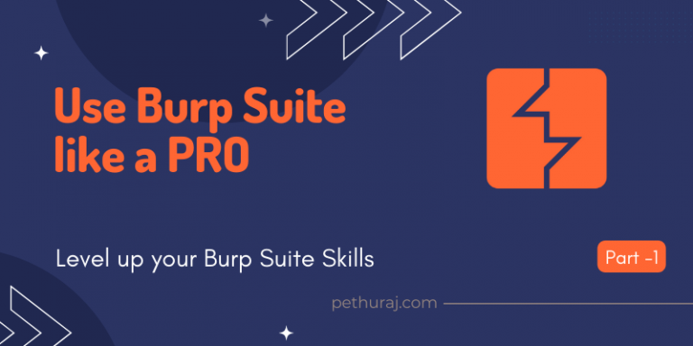 How to use Burp Suite Like a PRO? PART - 1 - Pethuraj's Blog